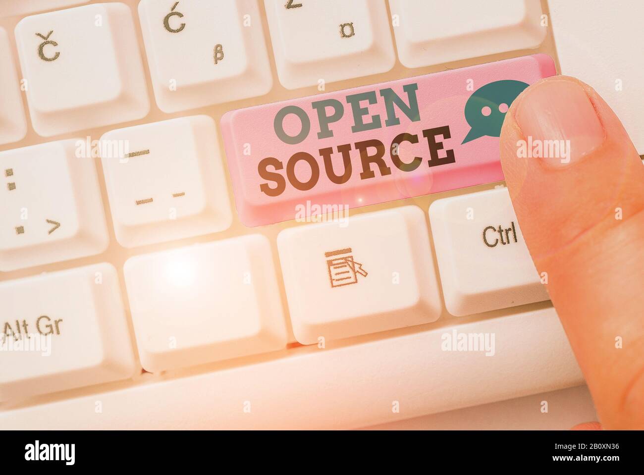 Text sign showing Open Source. Business photo showcasing denoting ...