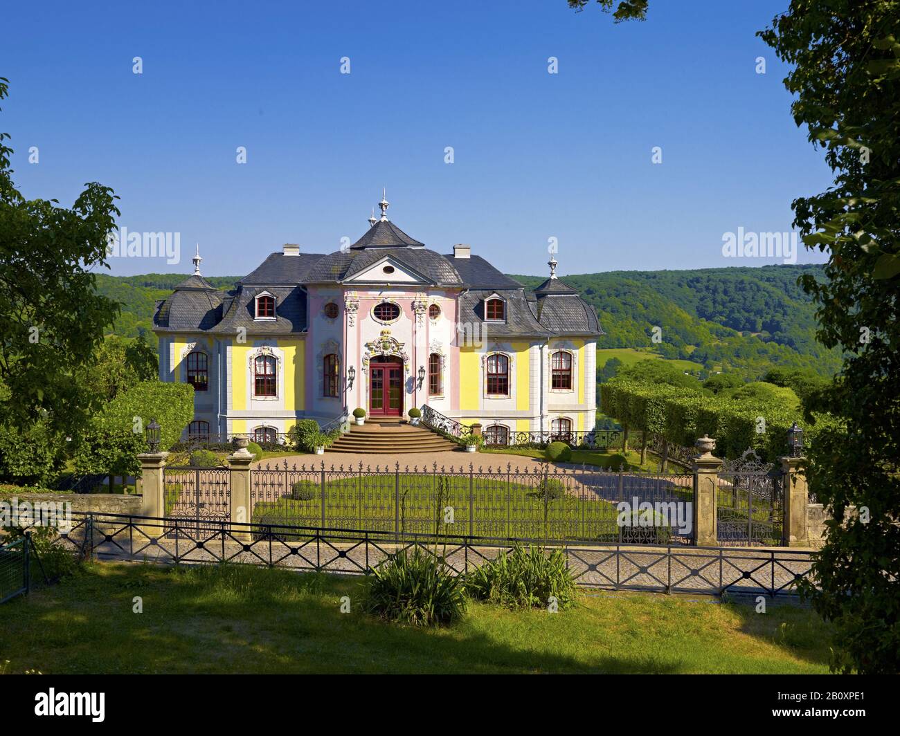 Rococo castle of the Dornburg castles, Dornburg, Thuringia, Germany ...