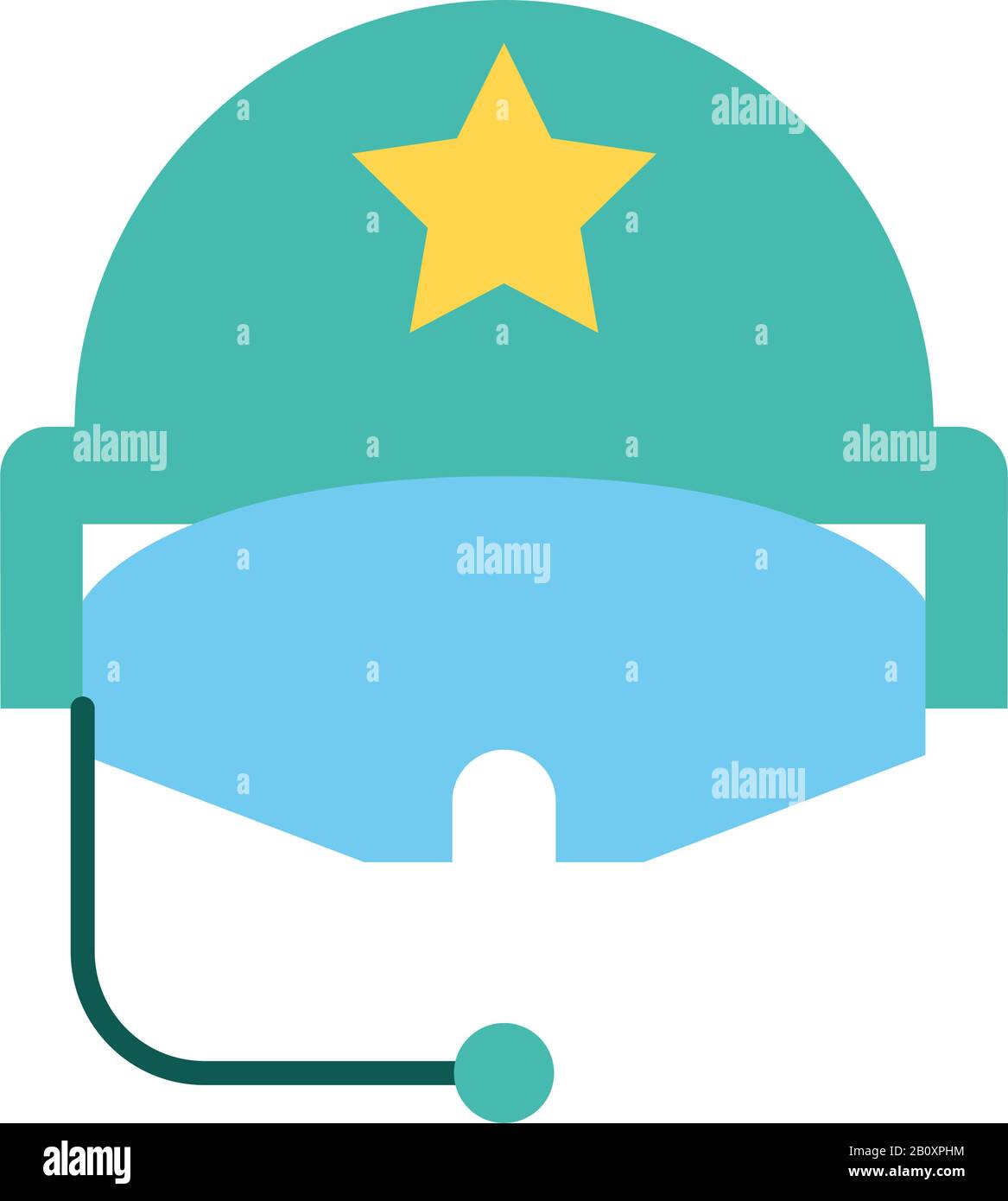 military force helmet with microphone line and fill style icon Stock ...
