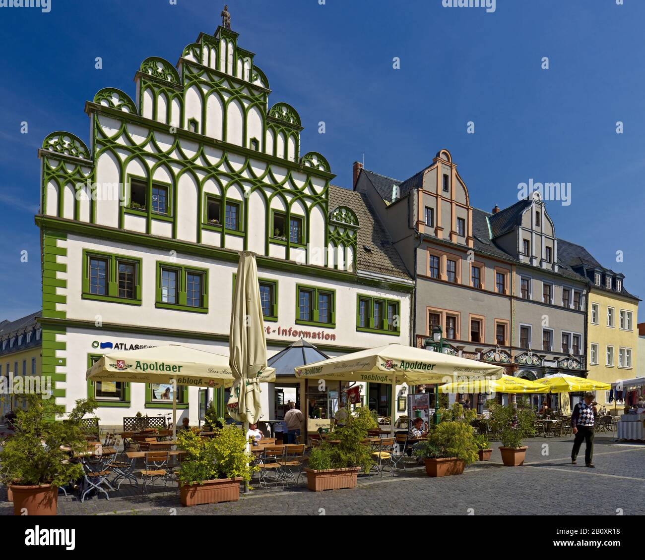 Renaissance houses with cranachhaus at the market hi-res stock ...
