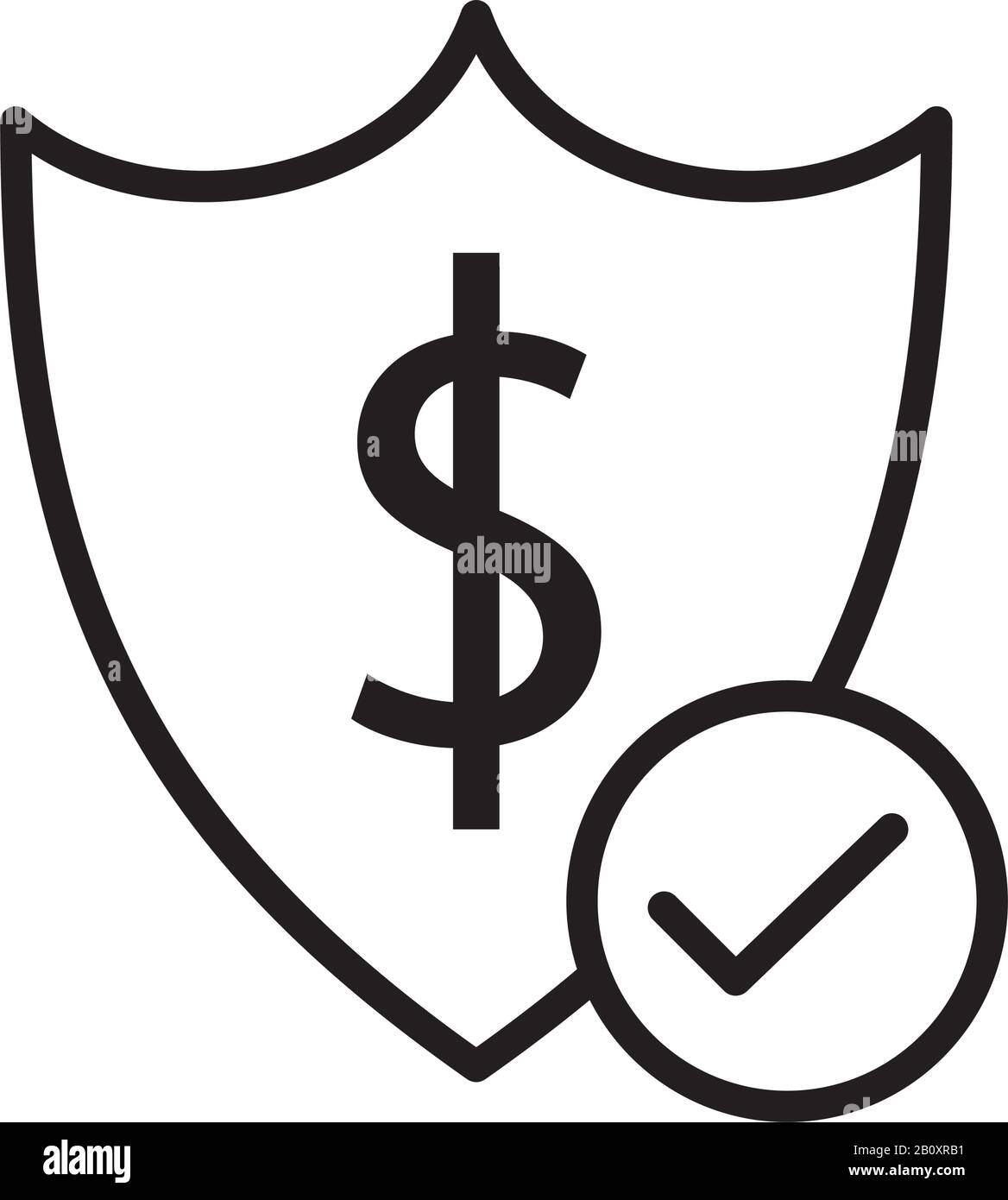 money dollar symbol in shield icon Stock Vector Image & Art - Alamy