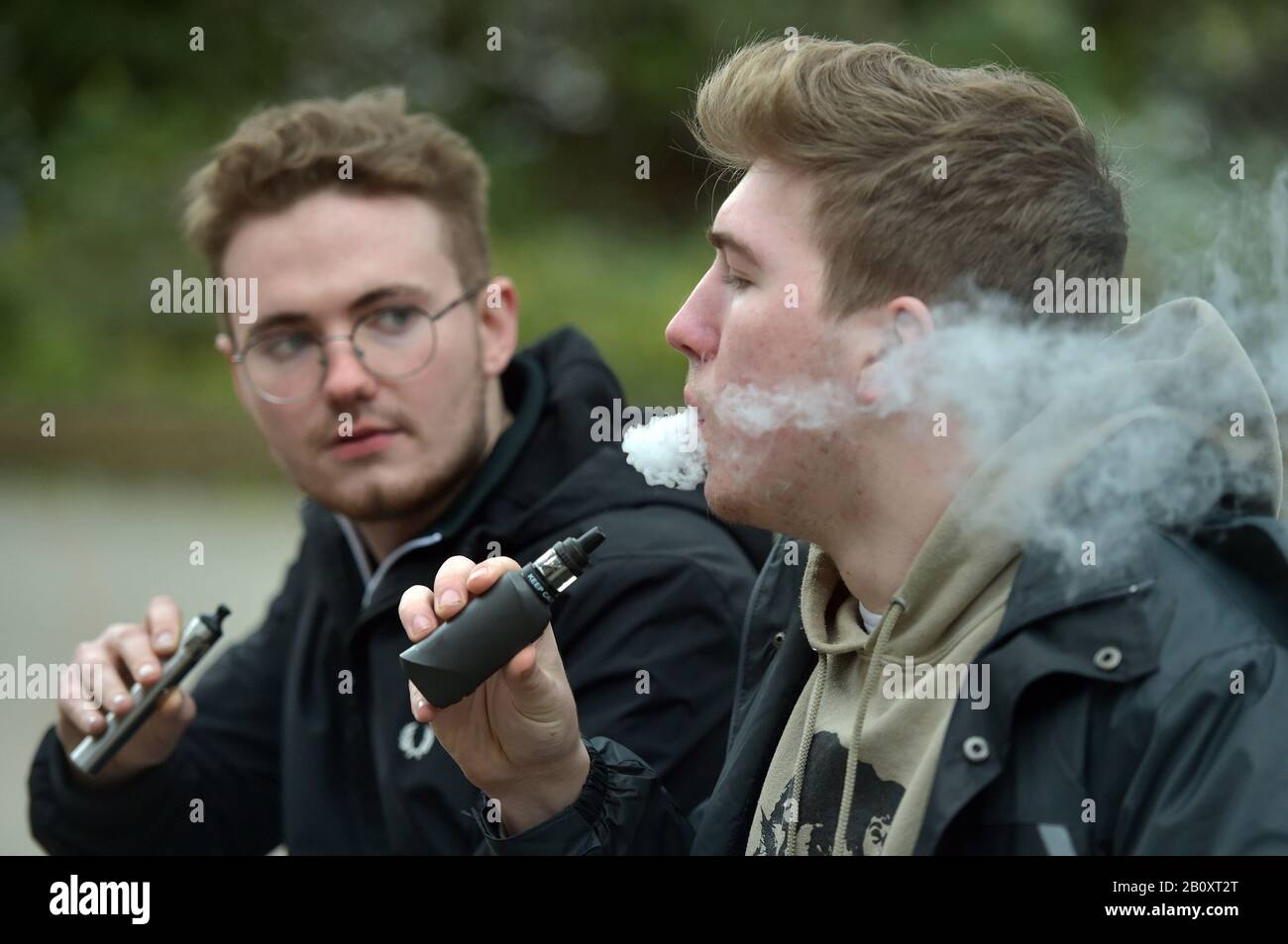 Stock photo of men vaping. PA Photo. Picture date: Friday February 21 ...