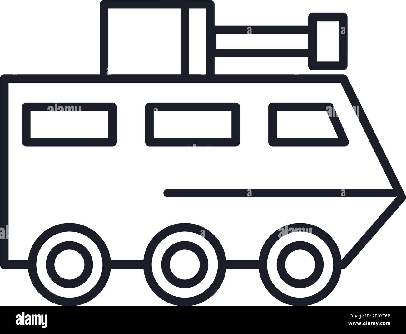 tank military force line and fill style icon Stock Vector Image & Art ...