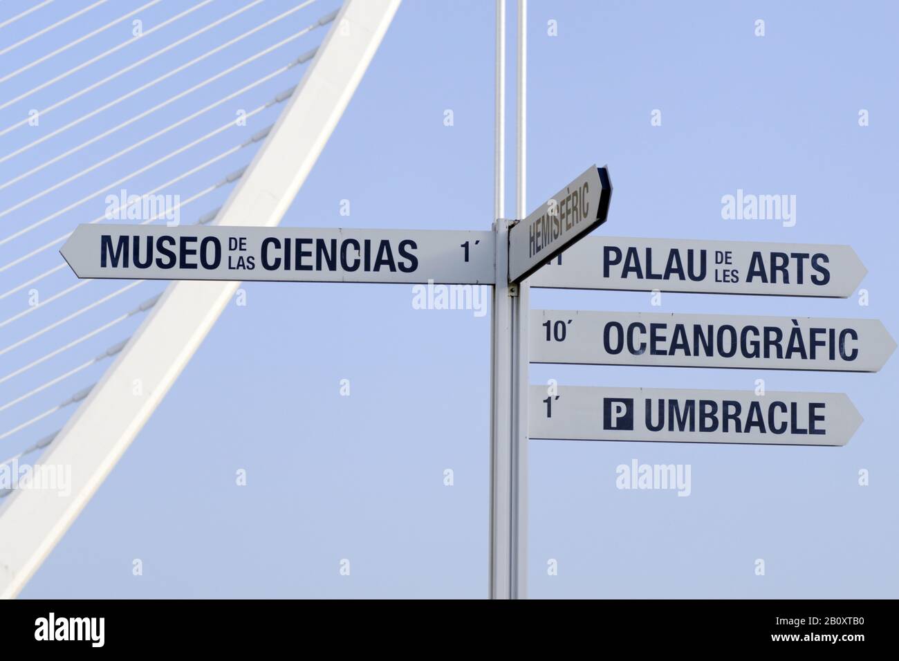 Signposts, Signpost, City of Arts and Sciences, Valencia, Spain Stock ...