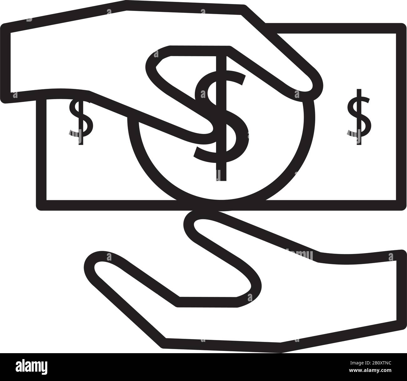 Hands human bills money Stock Vector Images - Alamy