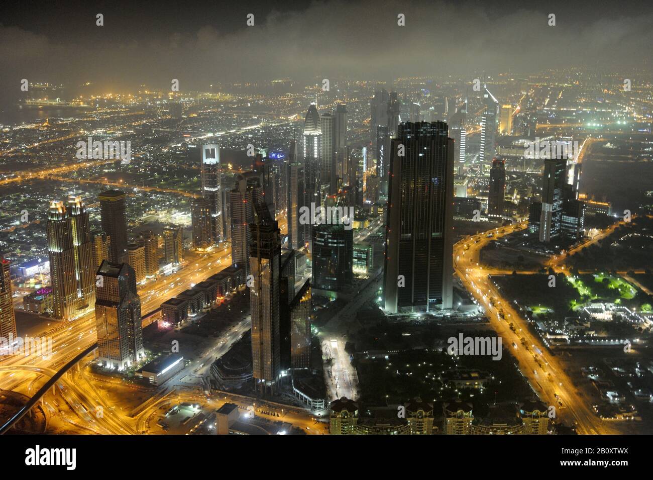 View from Burj Khalifa to Downtown Dubai, United Arab Emirates Stock ...