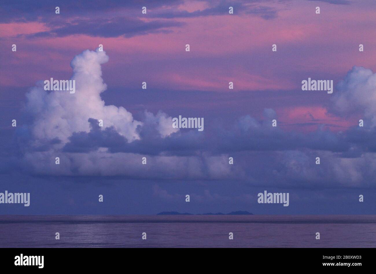 purple sky at sea between Solomons and Micronesia, Solomon Islands ...