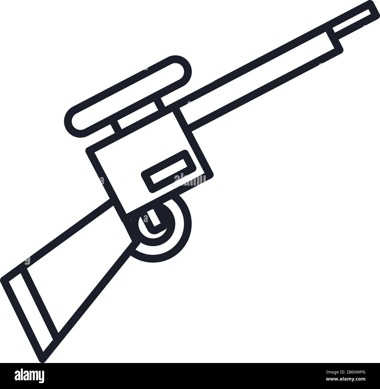 sniper gun military force line and fill style icon Stock Vector Image ...