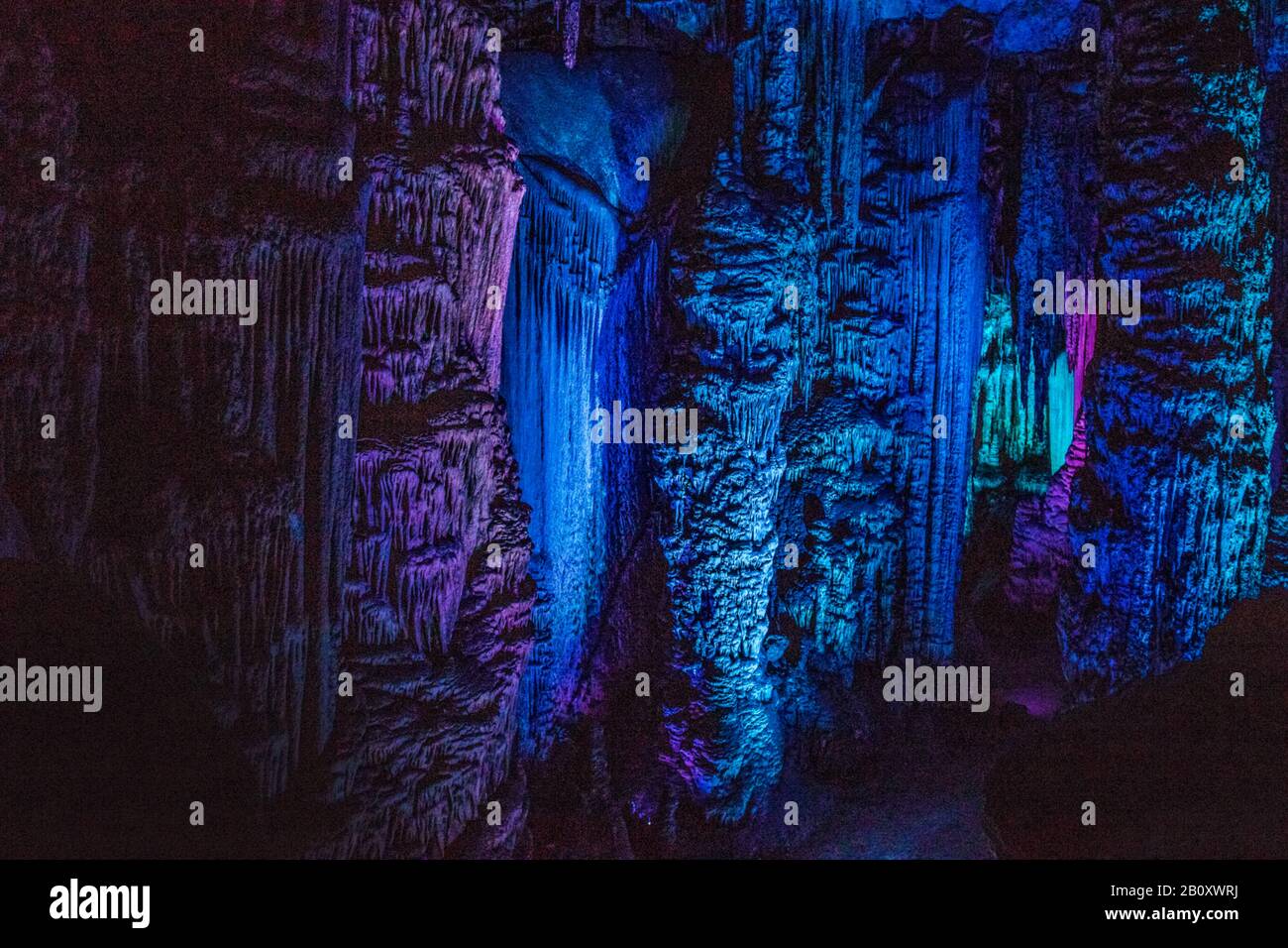 Cuevas de Arta, illuminated cave of Arta, Spain, Balearic Islands ...