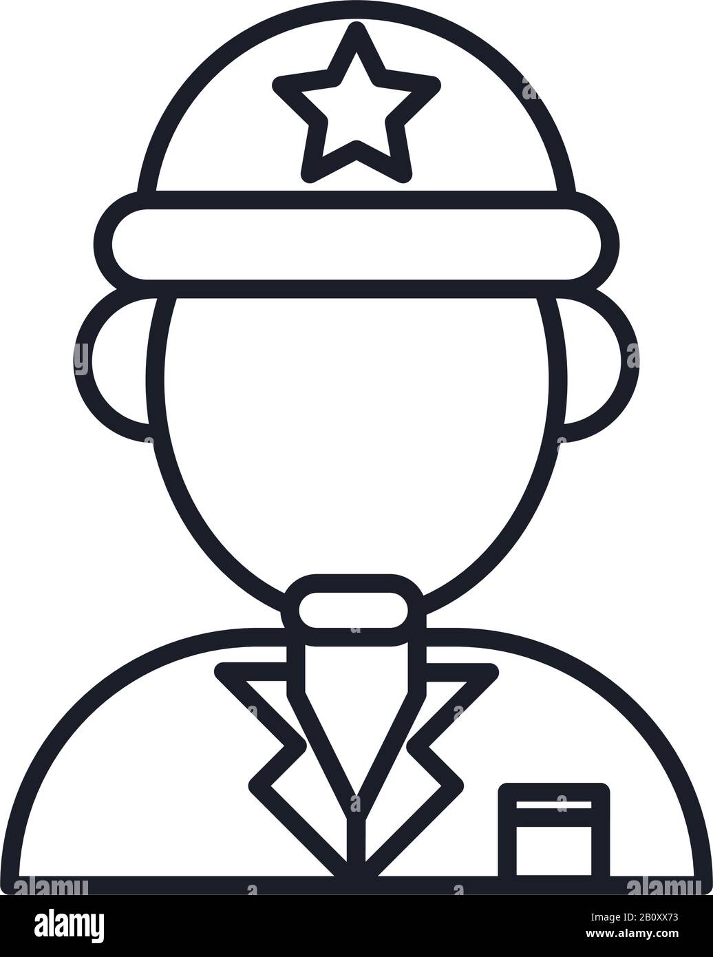 soldier military force line and fill style icon Stock Vector Image ...