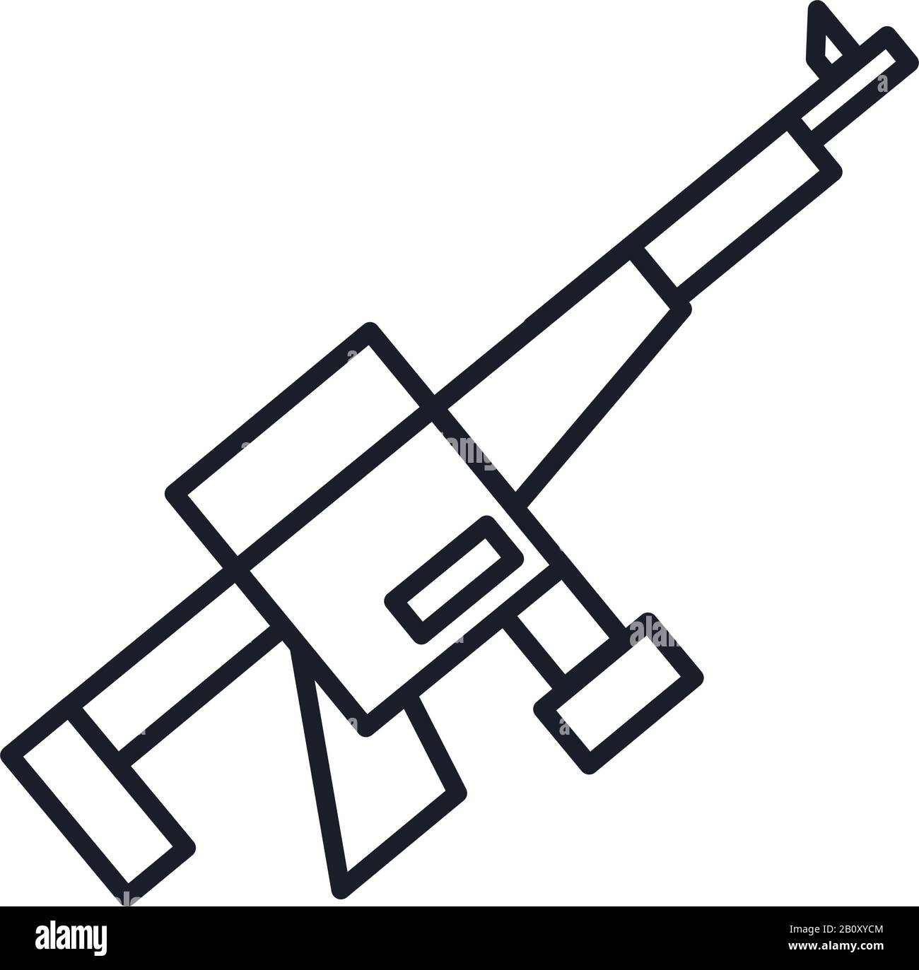 sniper gun military force line and fill style icon Stock Vector Image ...