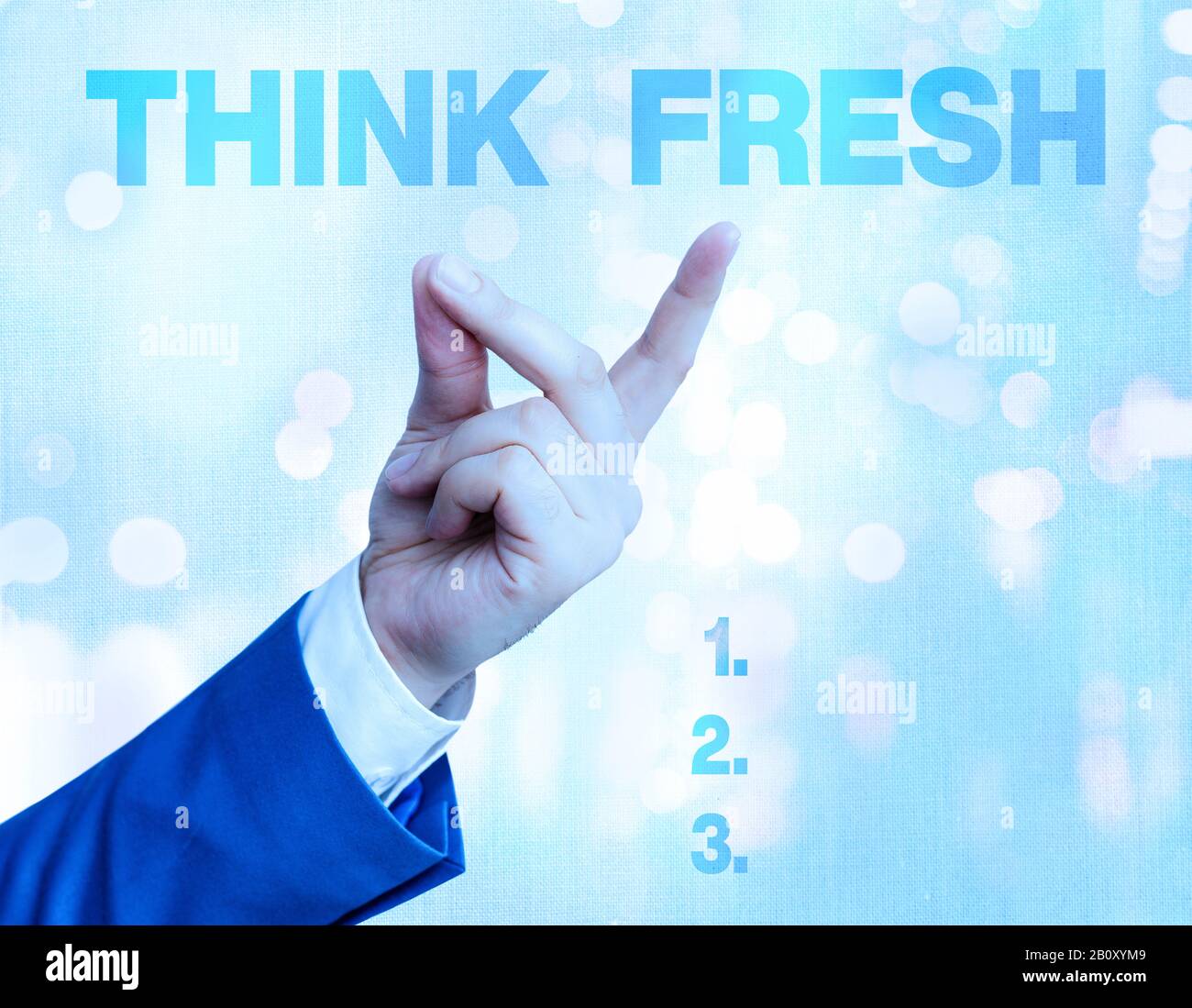 Writing note showing Think Fresh. Business concept for Thinking on ...
