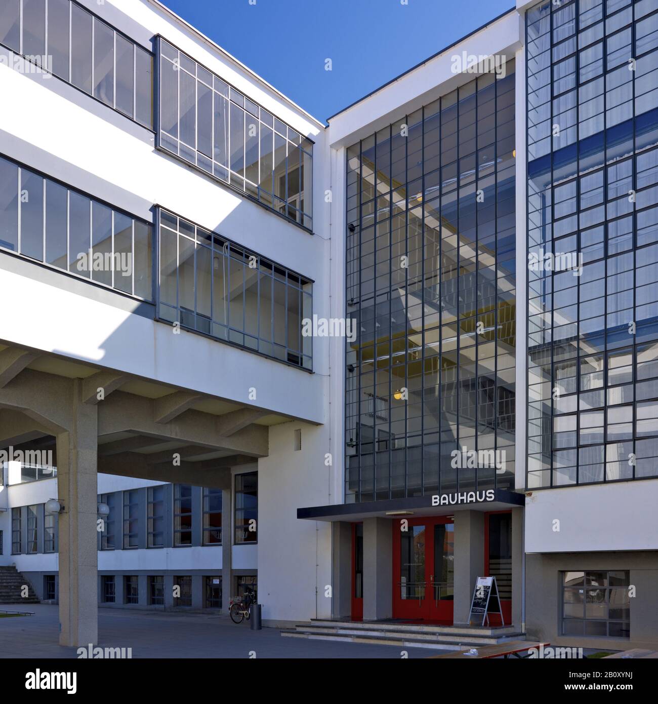 Entrance area of the bauhaus building dessau rosslau hi-res stock ...