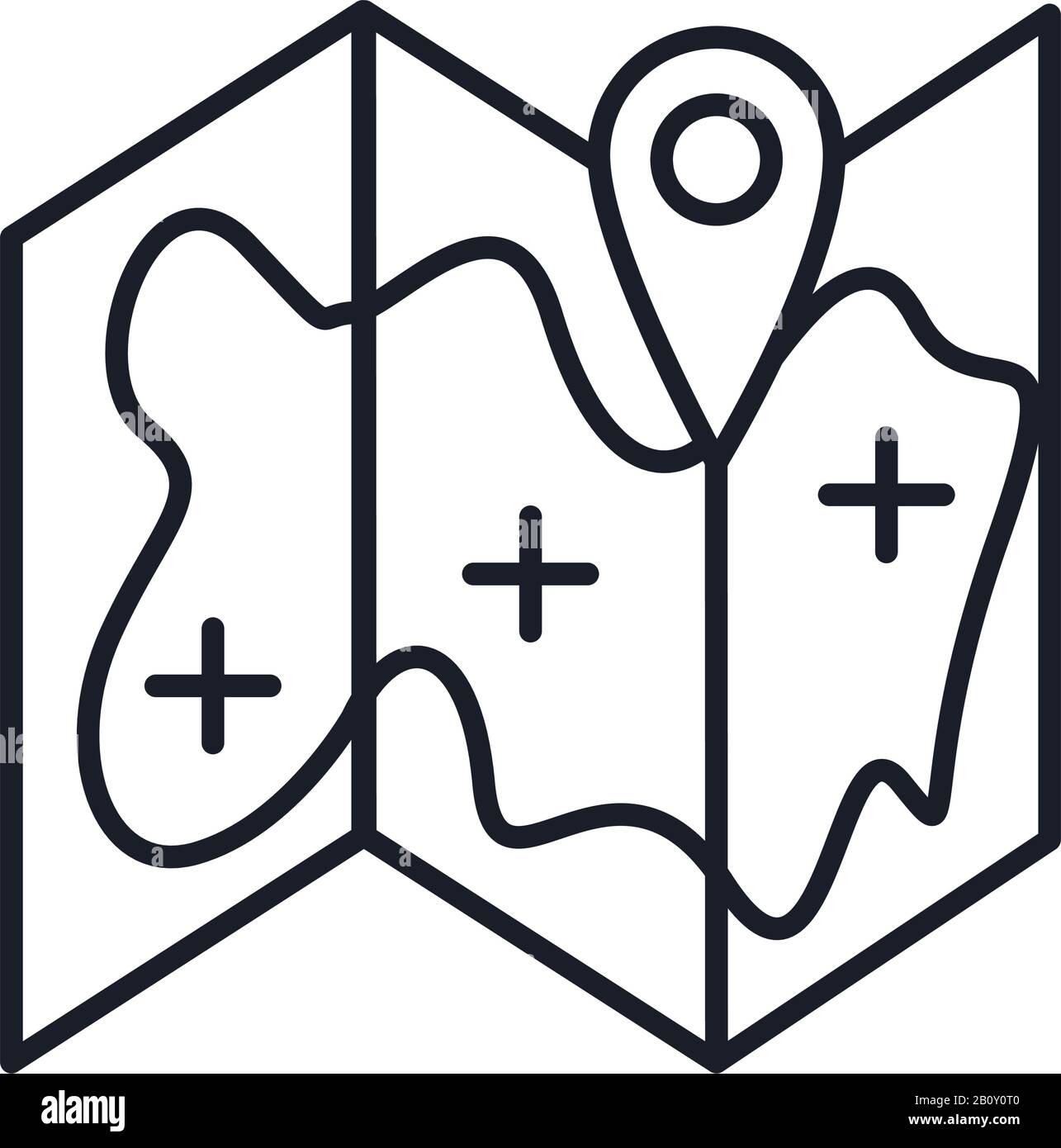 paper map military force line and fill style icon Stock Vector Image ...