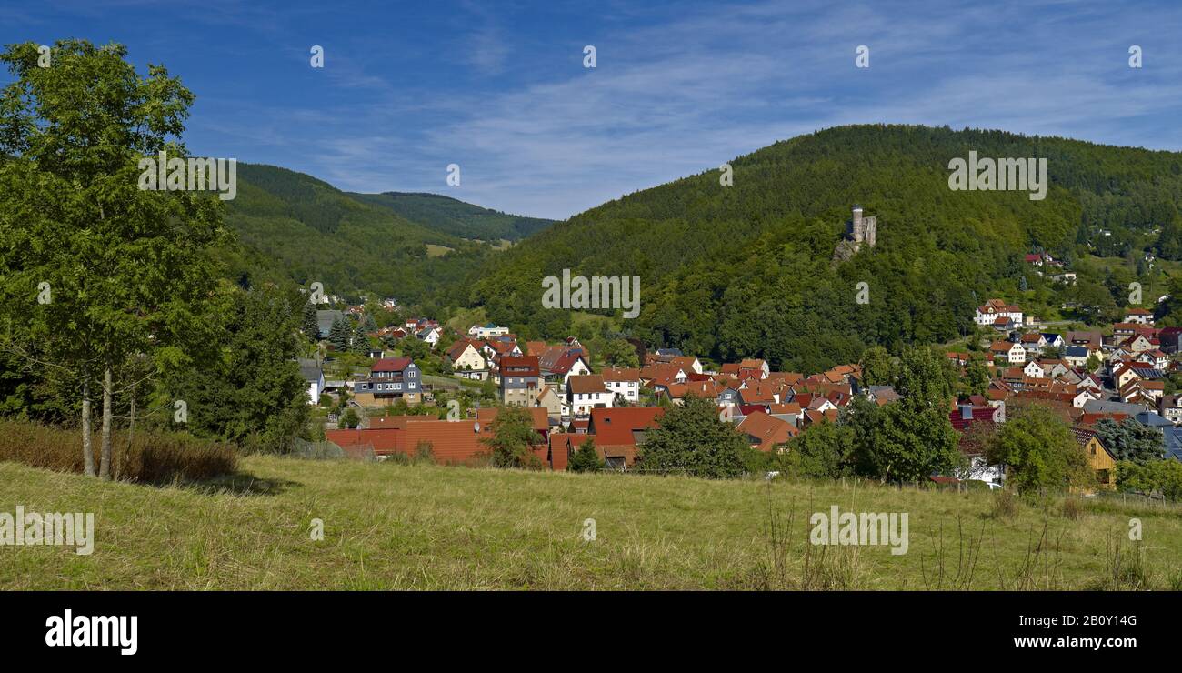 The Hallenburg over Steinbach-Hallenberg, Thuringia, Germany Stock ...
