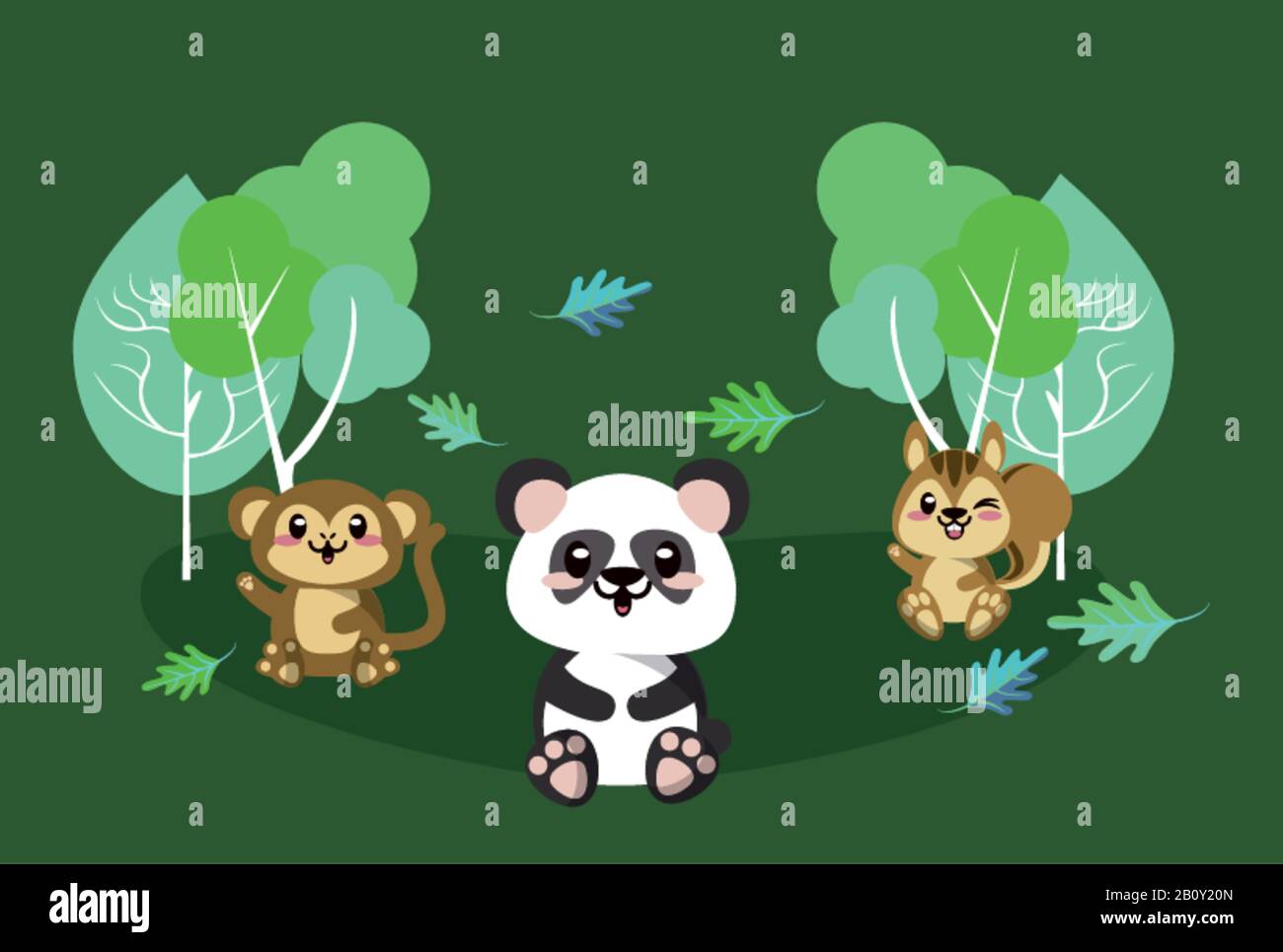 cute animals group in landscape scene Stock Vector Image & Art - Alamy