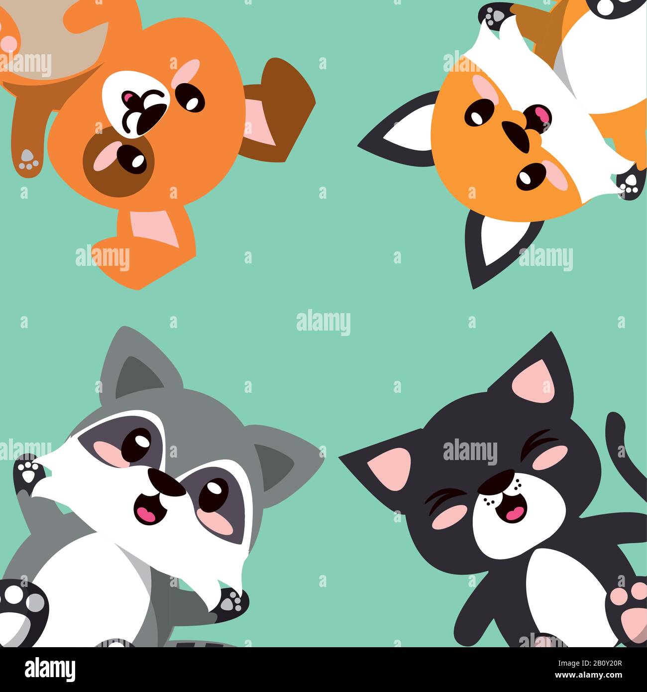 cute animals group in landscape scene Stock Vector Image & Art - Alamy