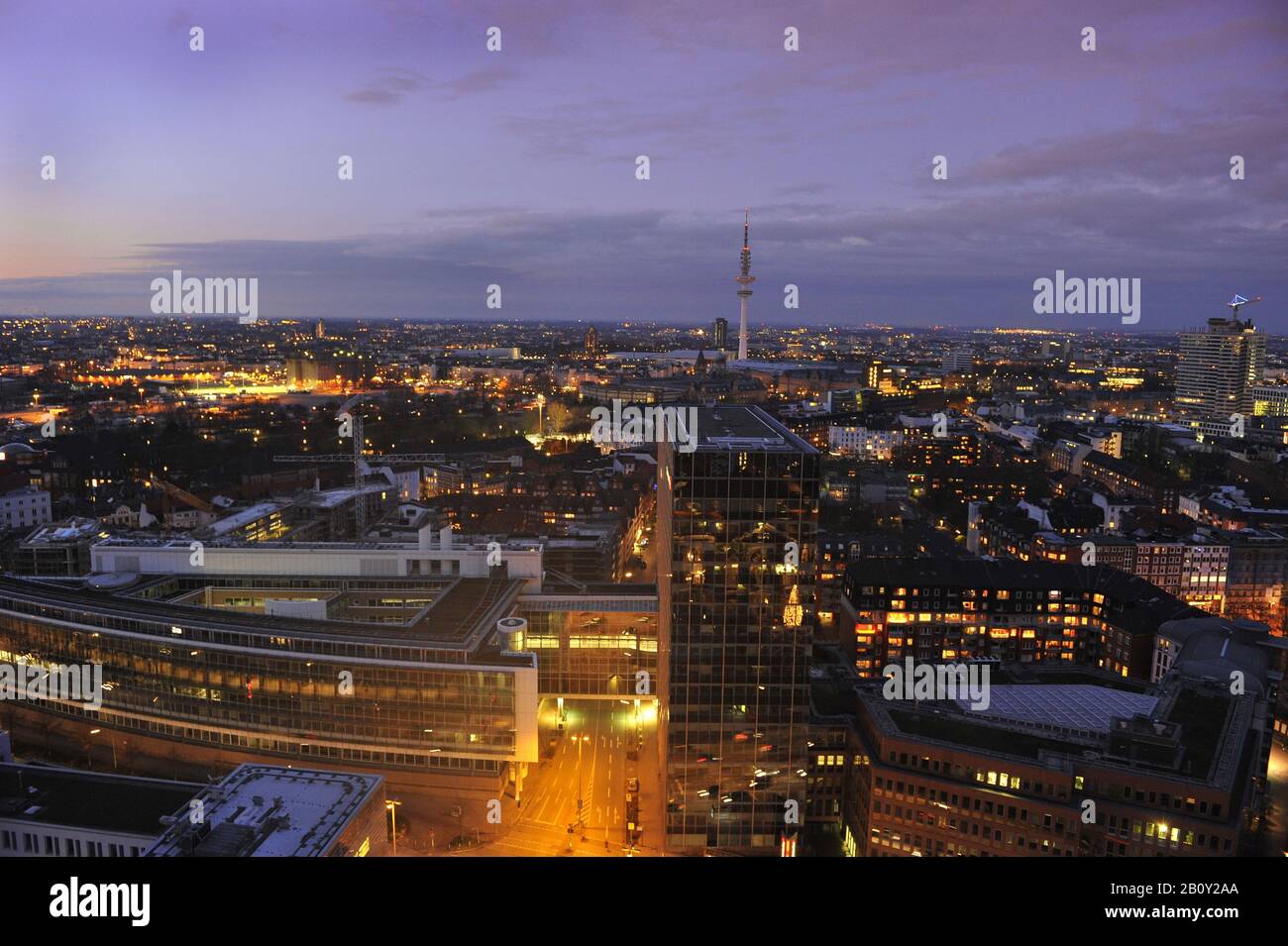 Hamburg skyline in the evening, Germany Stock Photo - Alamy