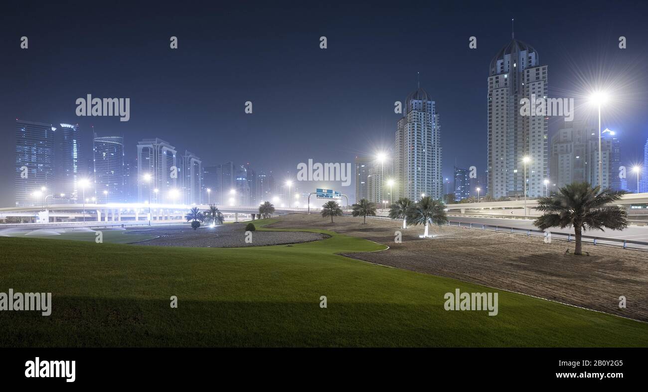 New Dubai skyline at Interchange 5 on Sheikh Zayed Road, United Arab ...