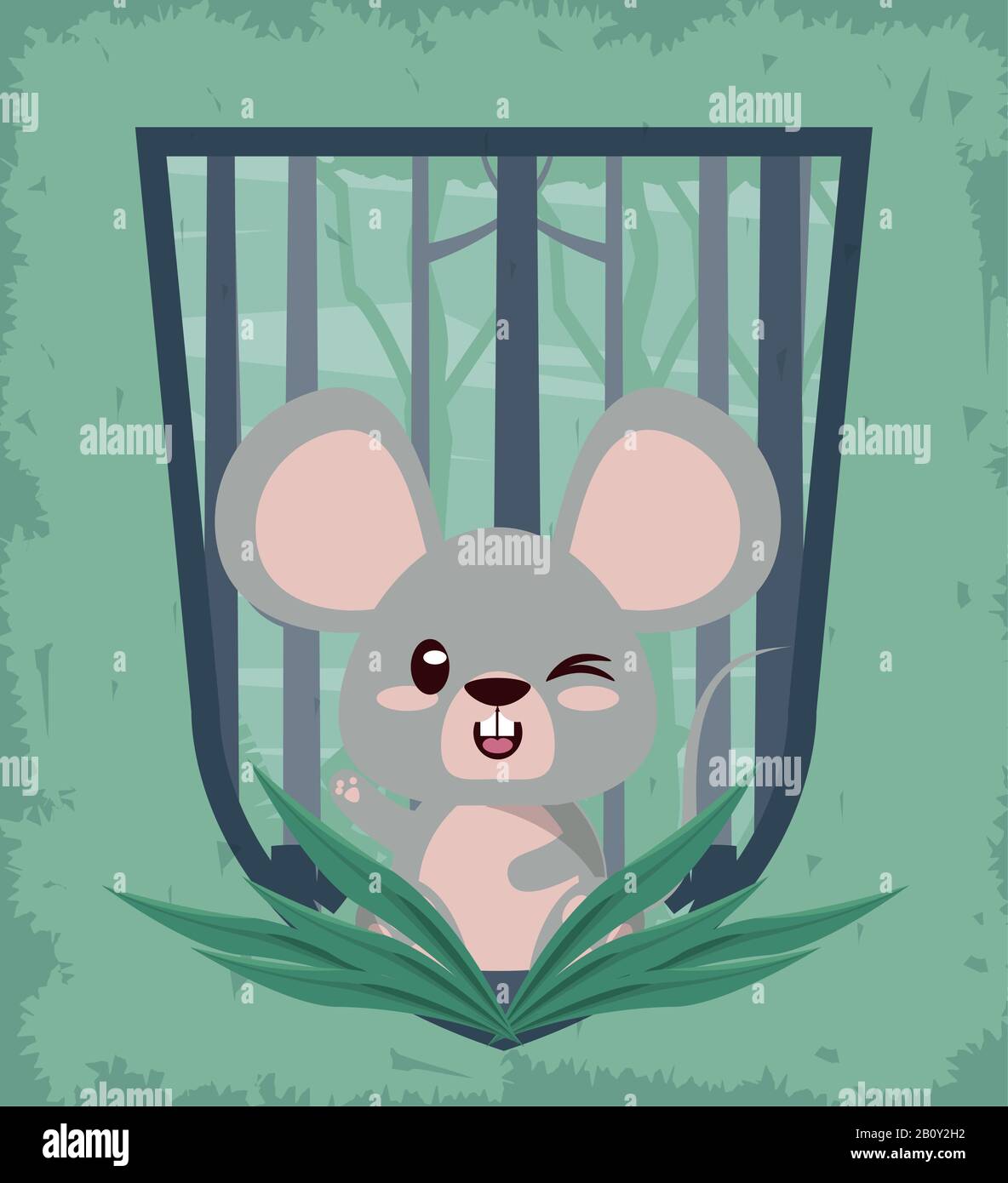 cute mouse animal character in the forest Stock Vector Image & Art - Alamy