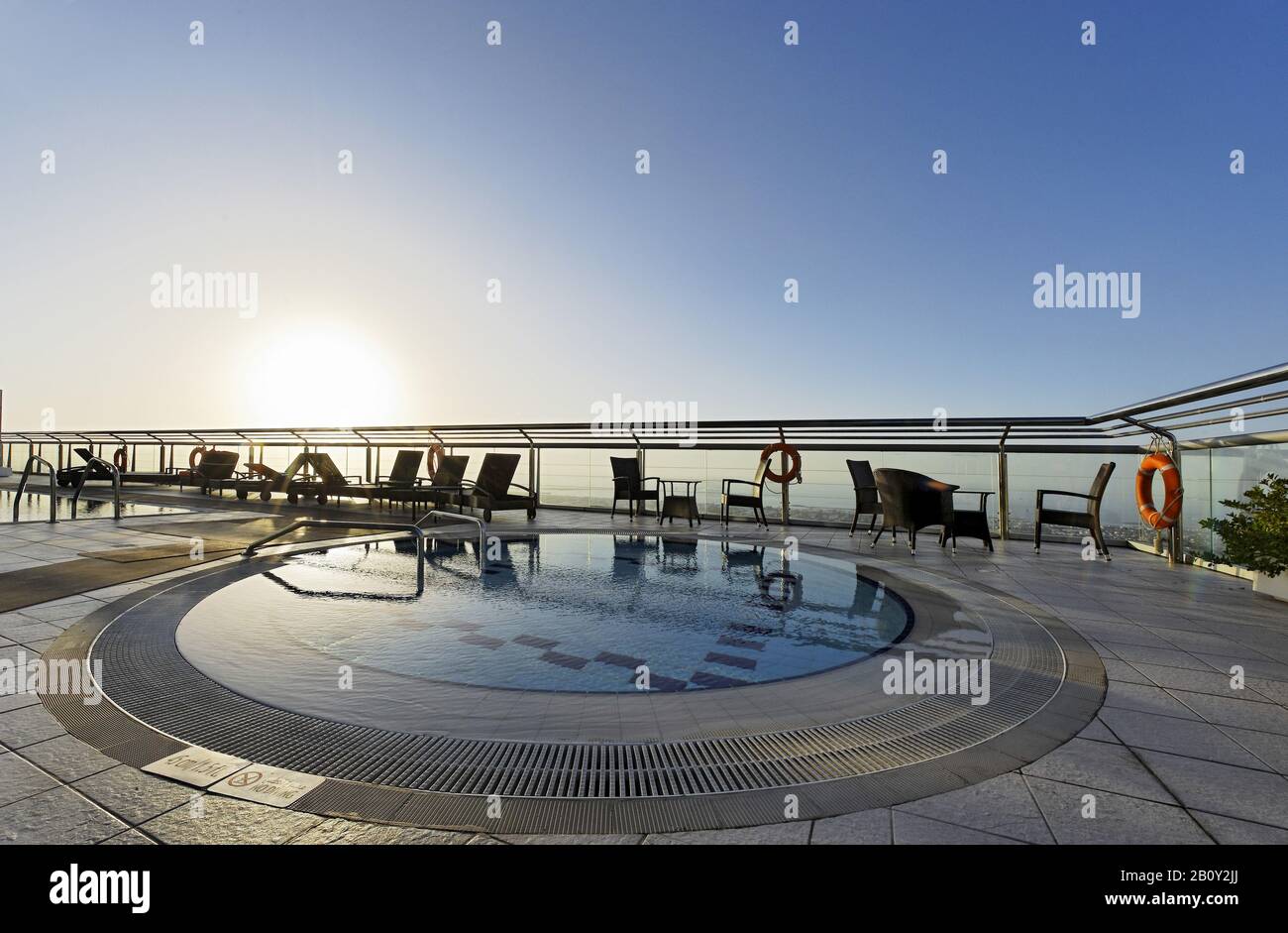 Rooftop pool of a hotel, Dubai, United Arab Emirates Stock Photo - Alamy