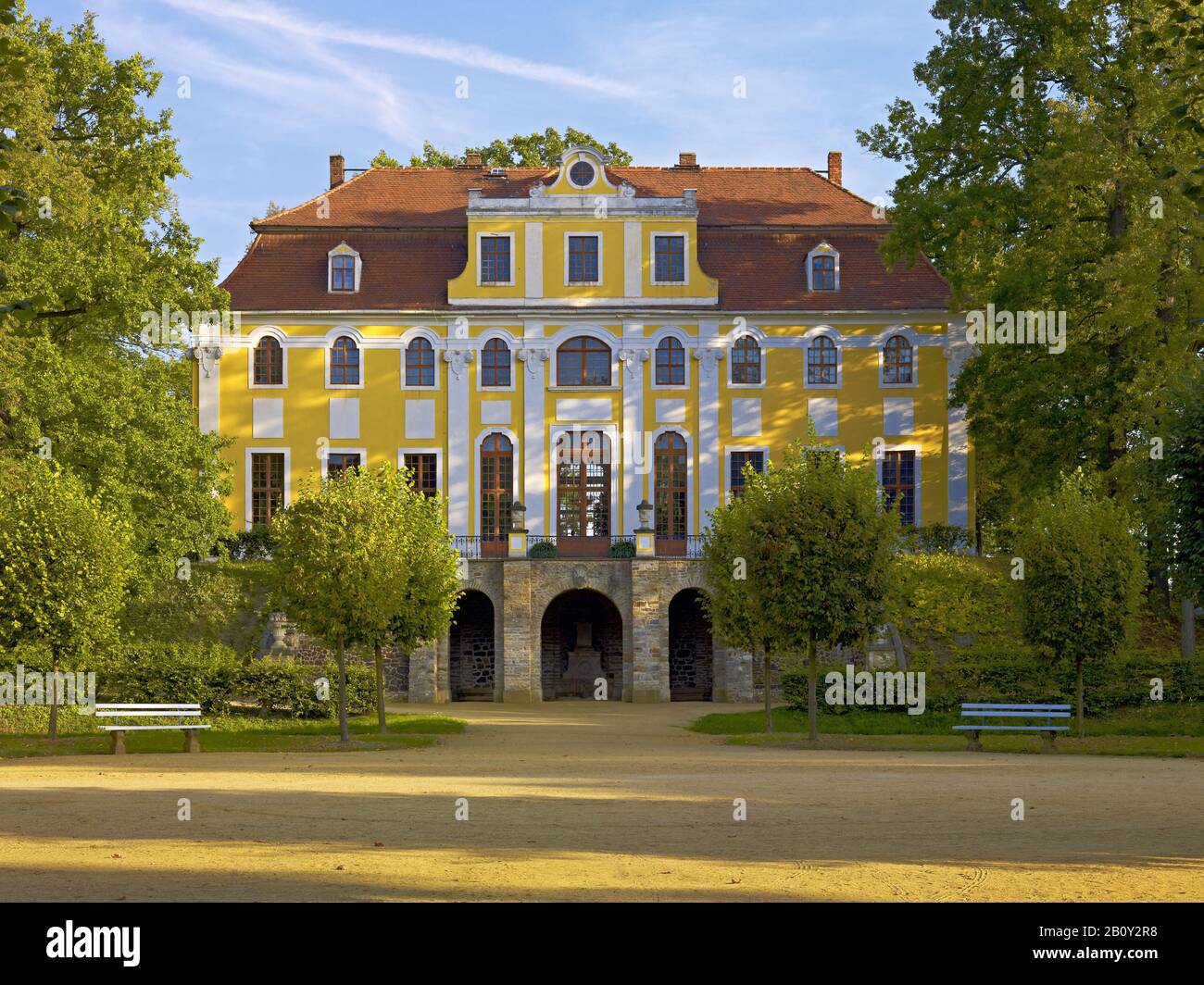 Baroque castle Neschwitz, Upper Lusatia, Saxony, Germany Stock Photo ...