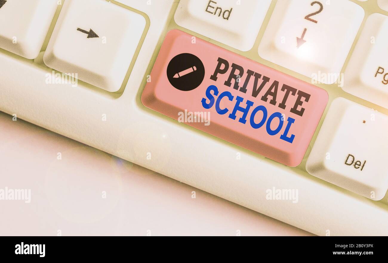 Handwriting text Private School. Conceptual photo an independent school ...