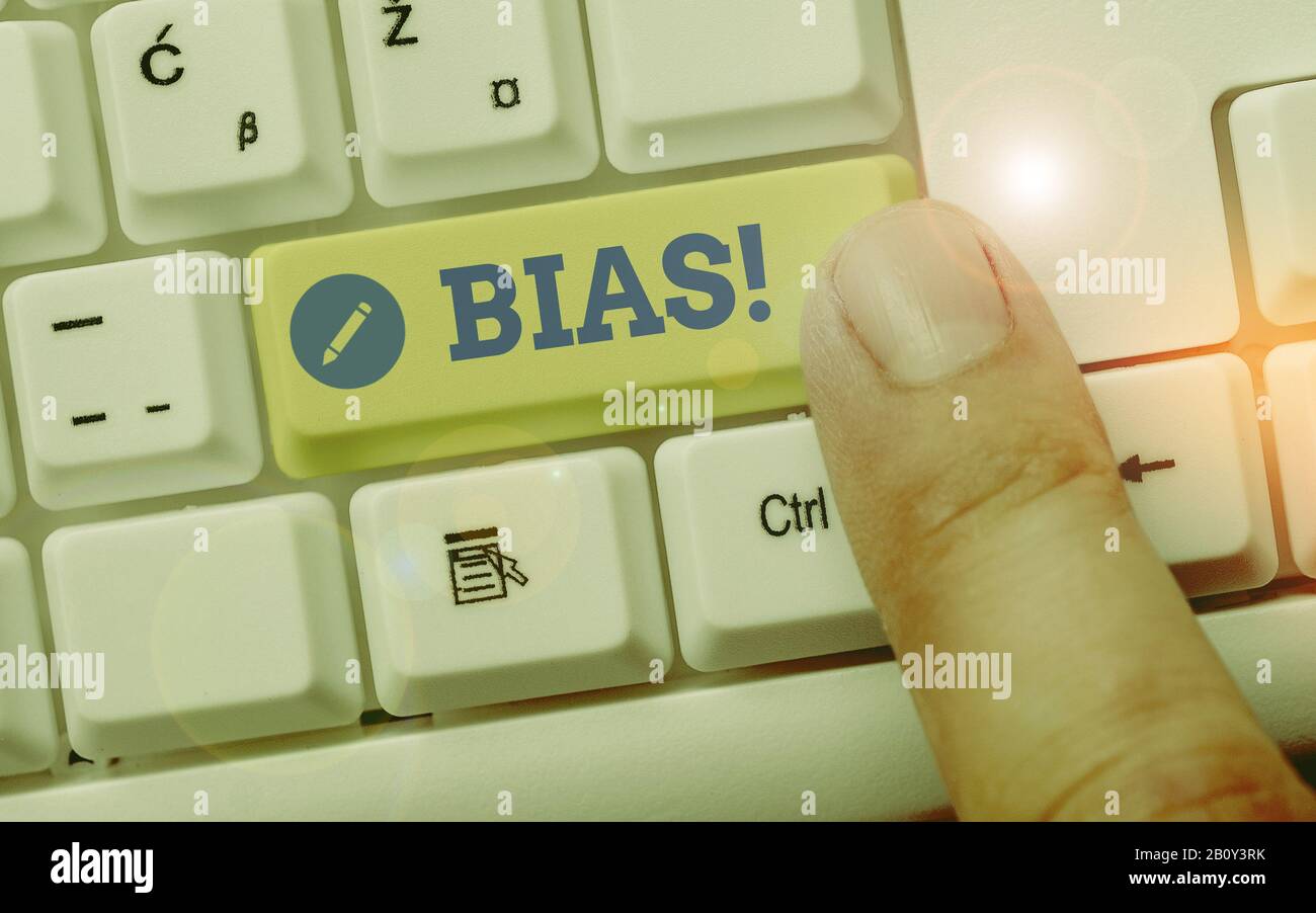 Handwriting text Bias. Conceptual photo inclination or prejudice for or ...