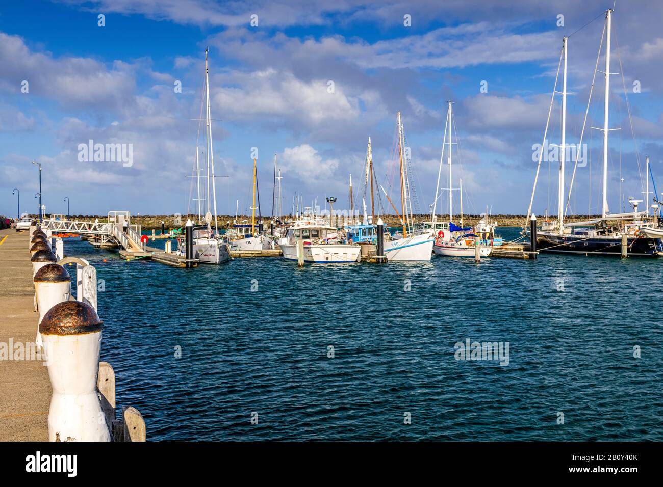 Apollo Bay Harbour along the Great Ocean Road in Victoria, Australia ...