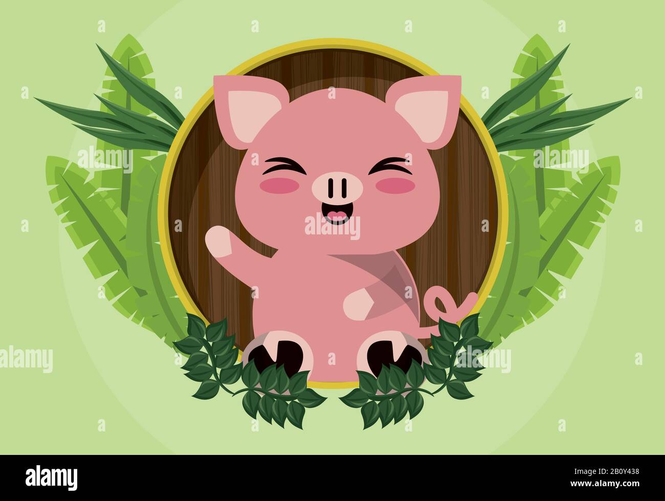 cute pig farm animal character Stock Vector Image & Art - Alamy