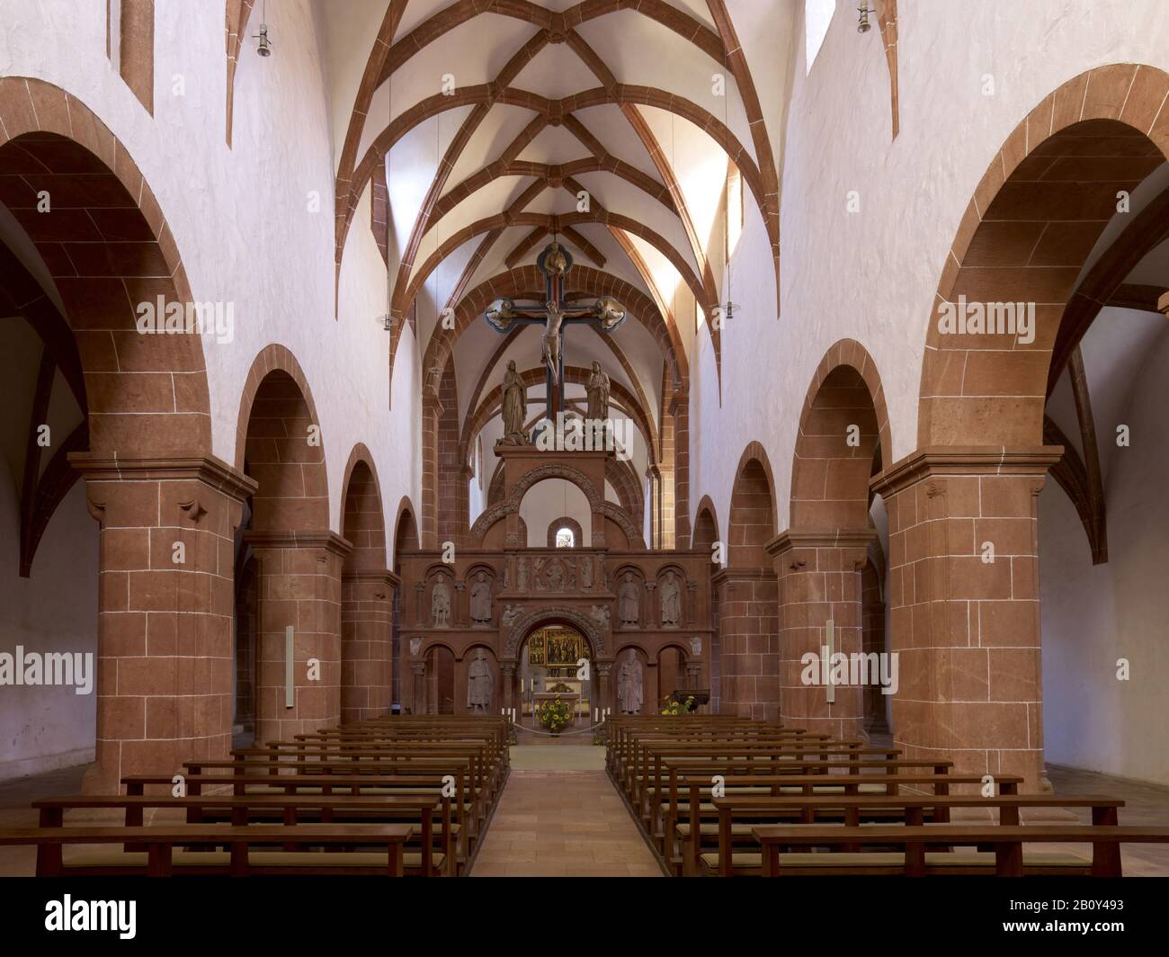 Interior view of the monastery church Wechselburg, central Saxony ...
