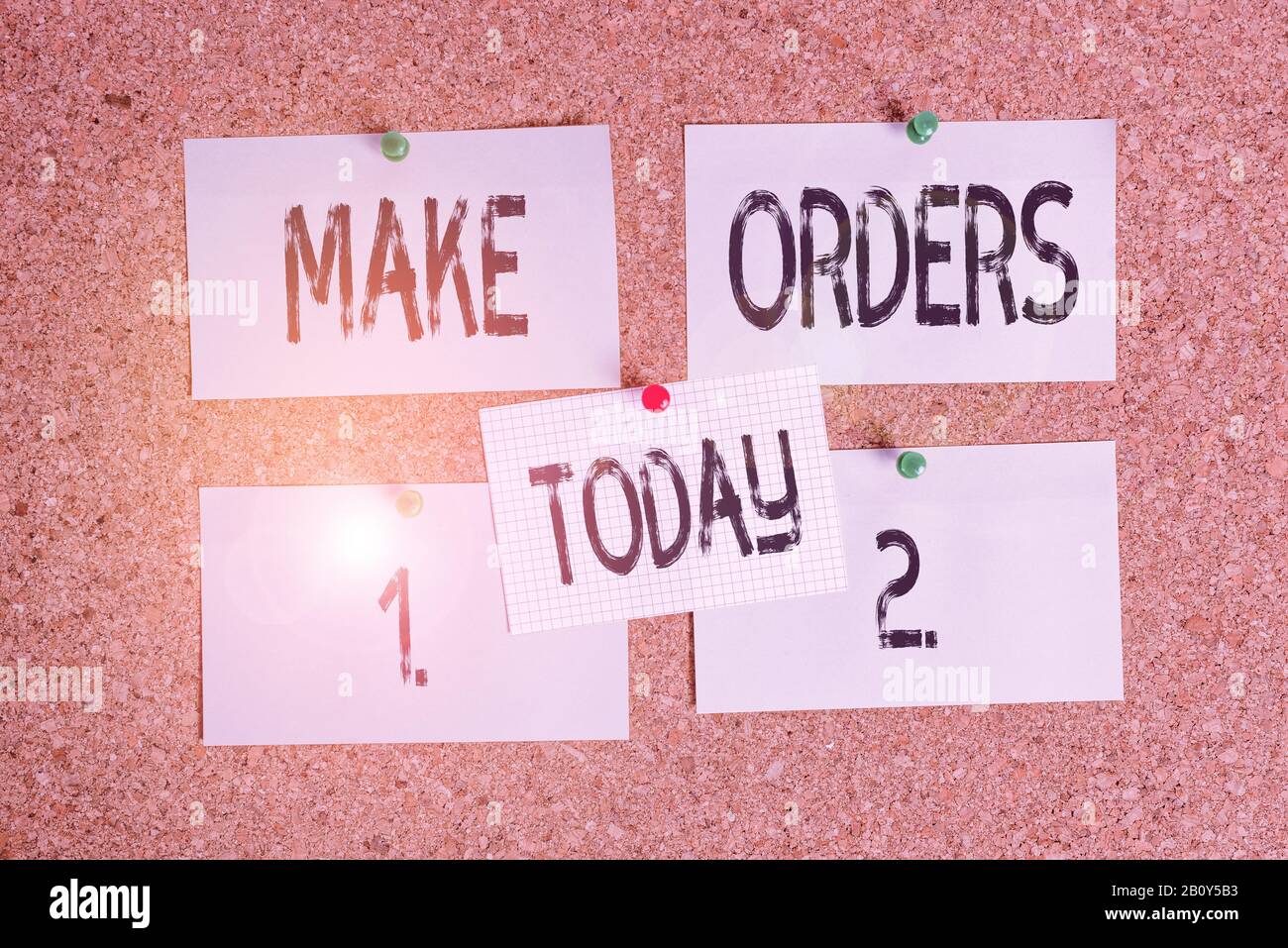 Conceptual hand writing showing Make Orders. Concept meaning A ...