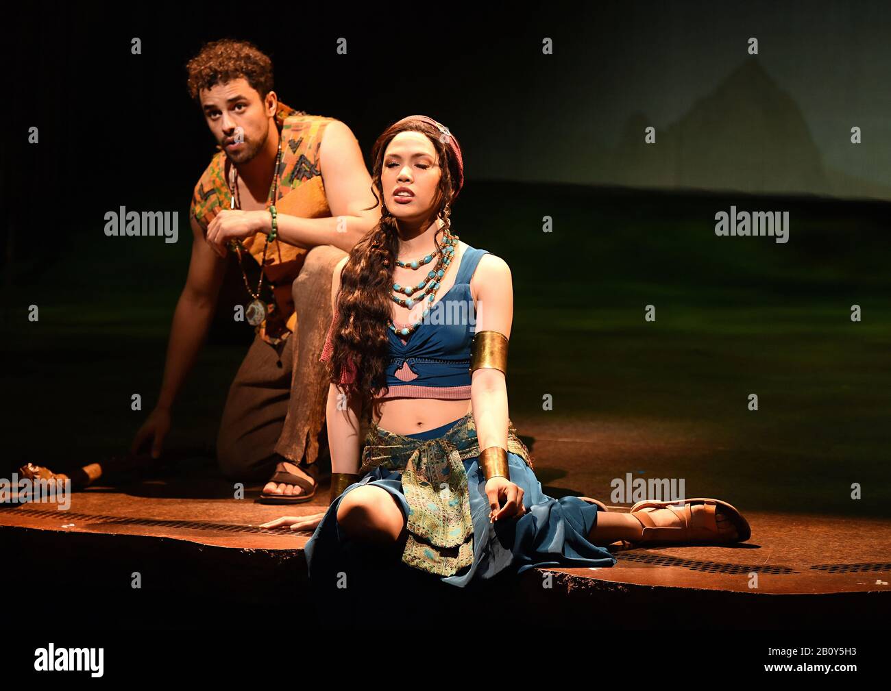 London, UK. 21st Feb, 2020. Christine Allado and Luke Brady in a scene ...