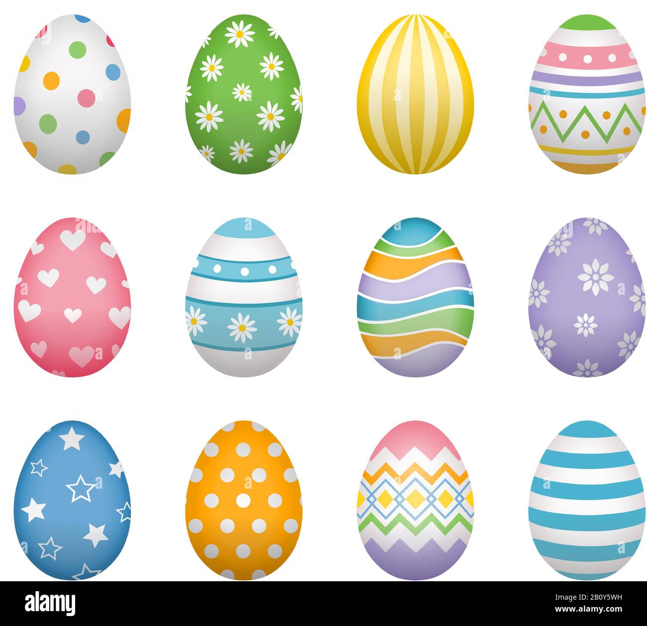 set of colorful decorated easter eggs Stock Vector Image & Art - Alamy