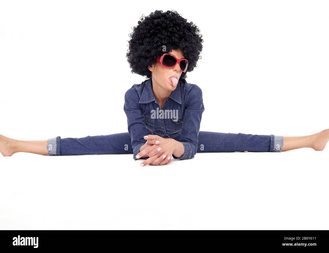 Funky girl in a catsuit Stock Photo - Alamy