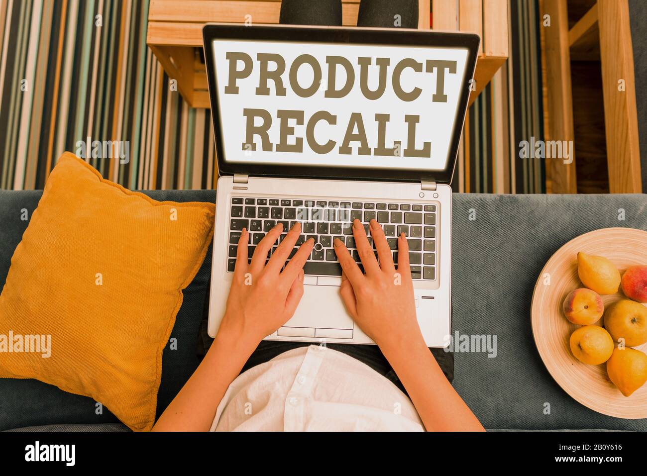 Writing note showing Product Recall. Business concept for process of ...