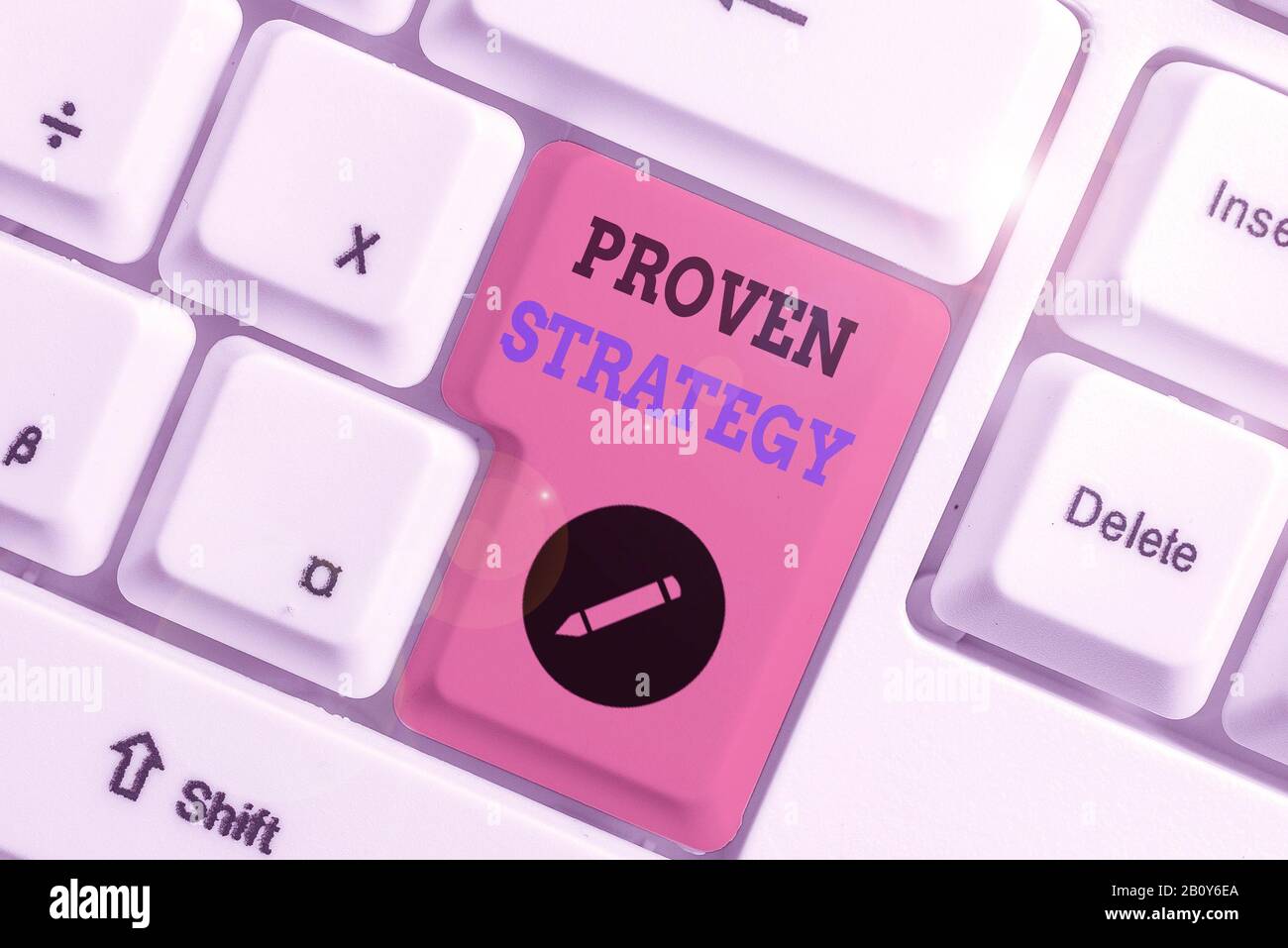 Writing note showing Proven Strategy. Business concept for Confirmed ...