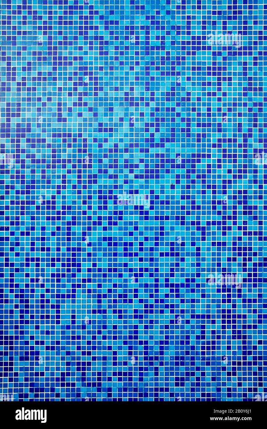 Blue tile mosaic Stock Photo - Alamy