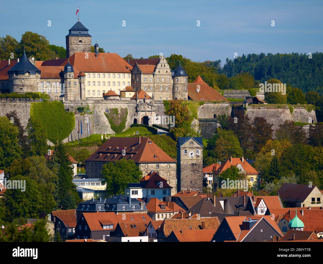Fortress Rosenberg and Upper Town Tower, Kronach, Upper Franconia ...