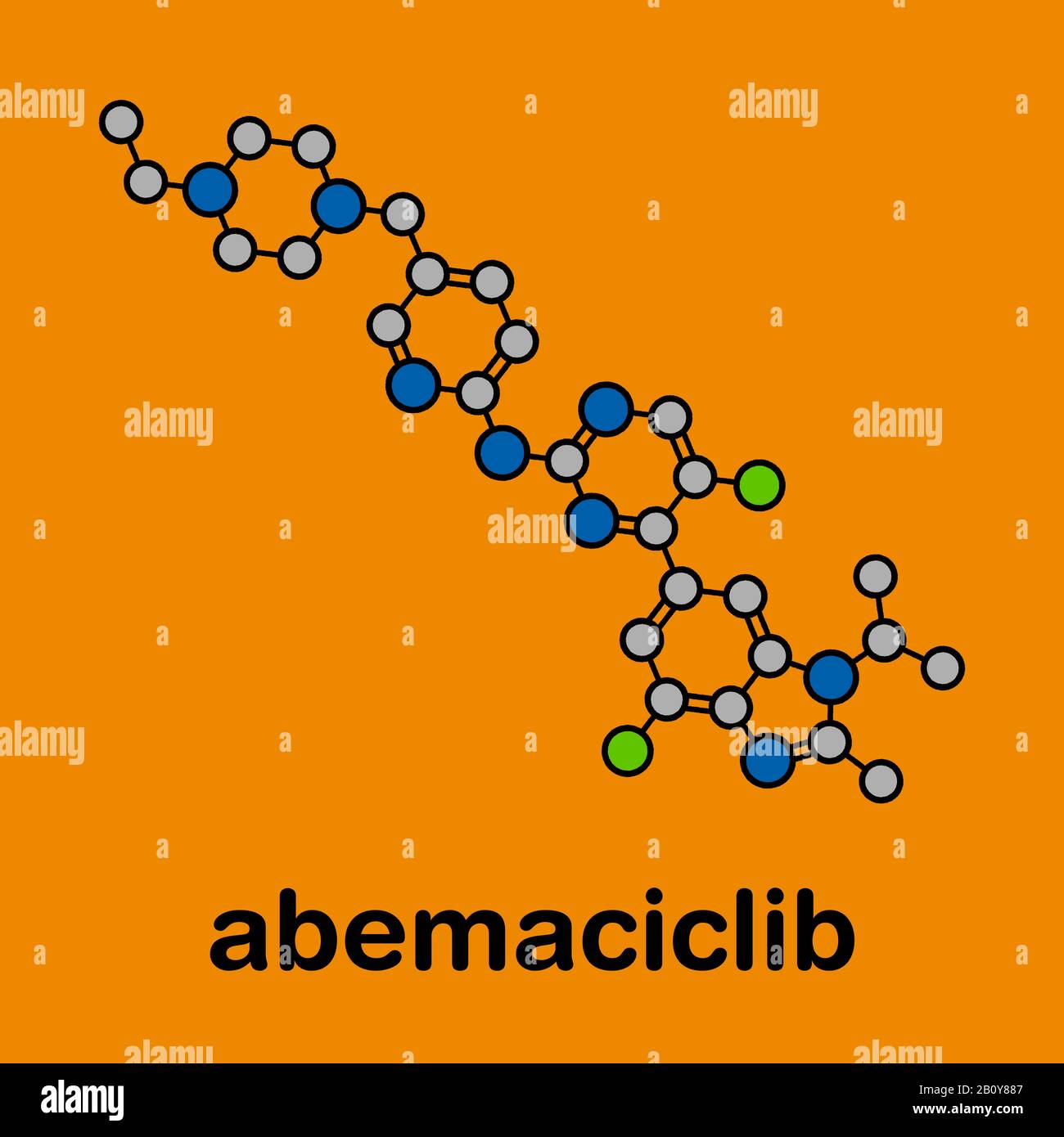 Abemaciclib cancer drug molecule, illustration Stock Photo - Alamy