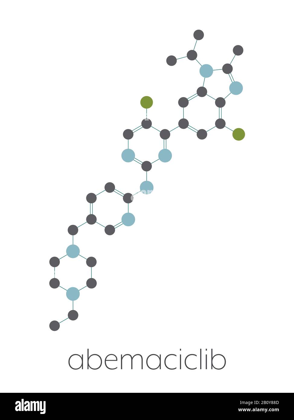 Abemaciclib cancer drug molecule, illustration Stock Photo - Alamy