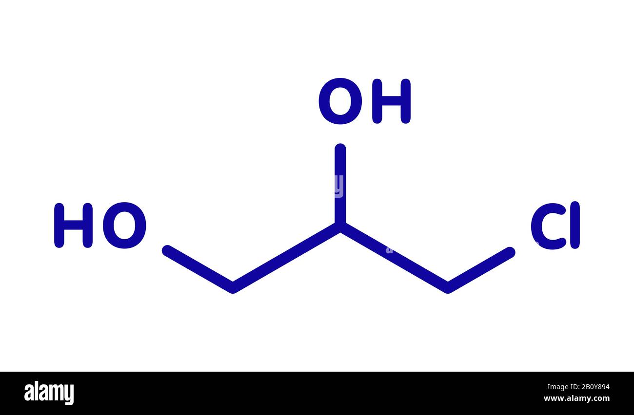 3-MCPD carcinogenic food by-product molecule, illustration Stock Photo - Alamy