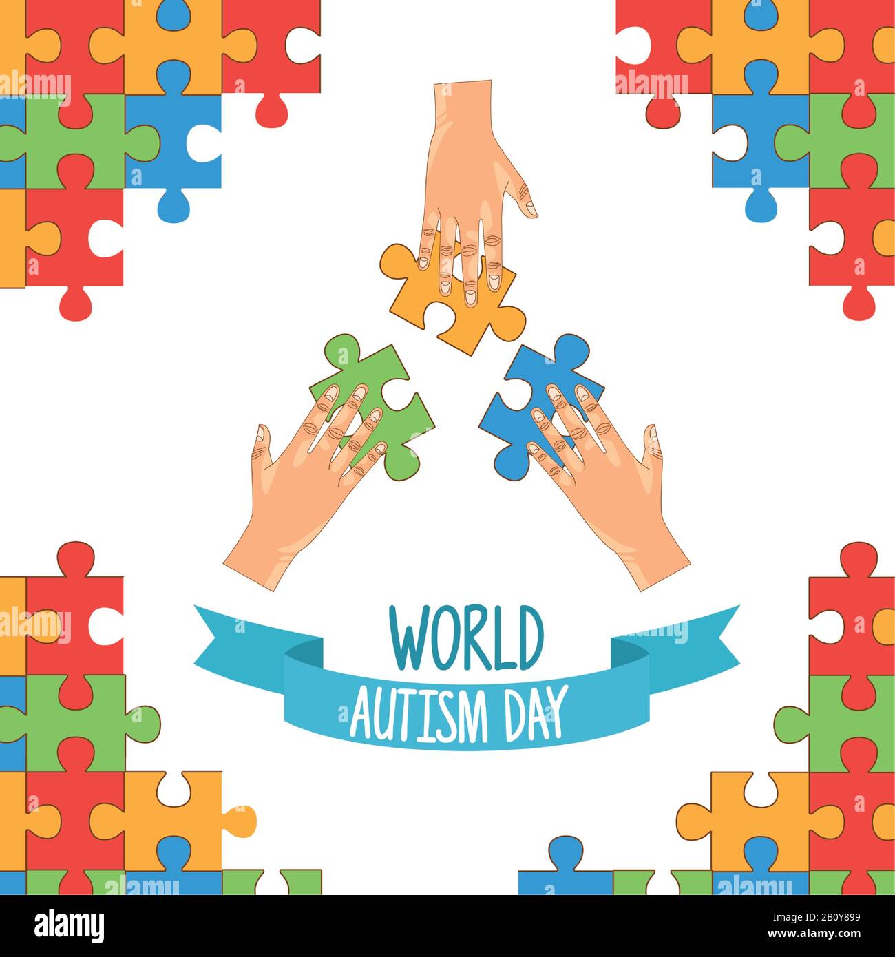 Hands puzzle world Stock Vector Images - Alamy