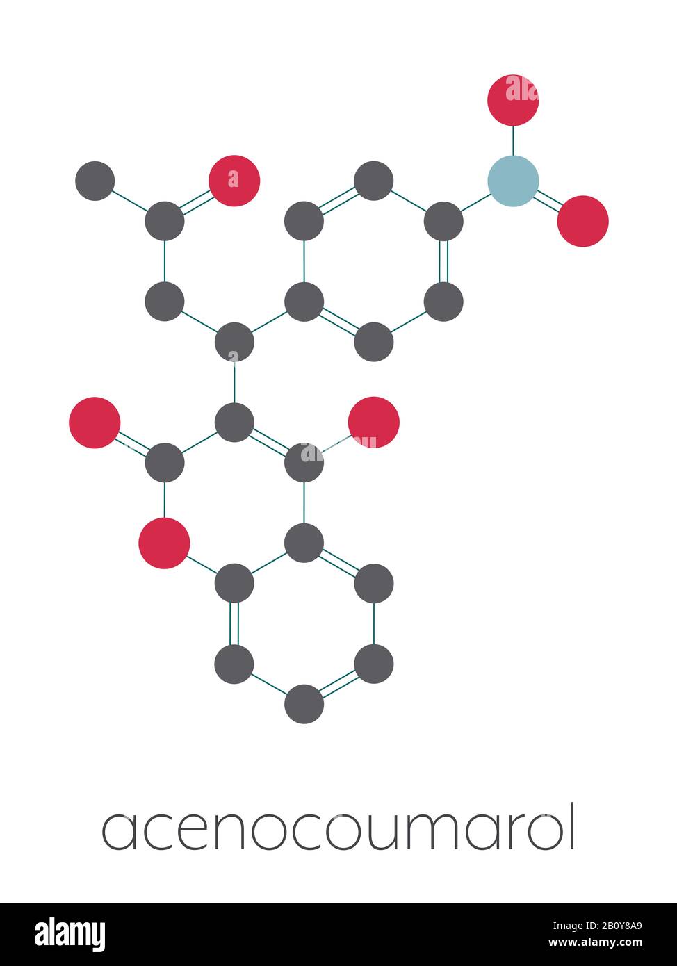 Acenocoumarol anticoagulant drug molecule, illustration Stock Photo - Alamy