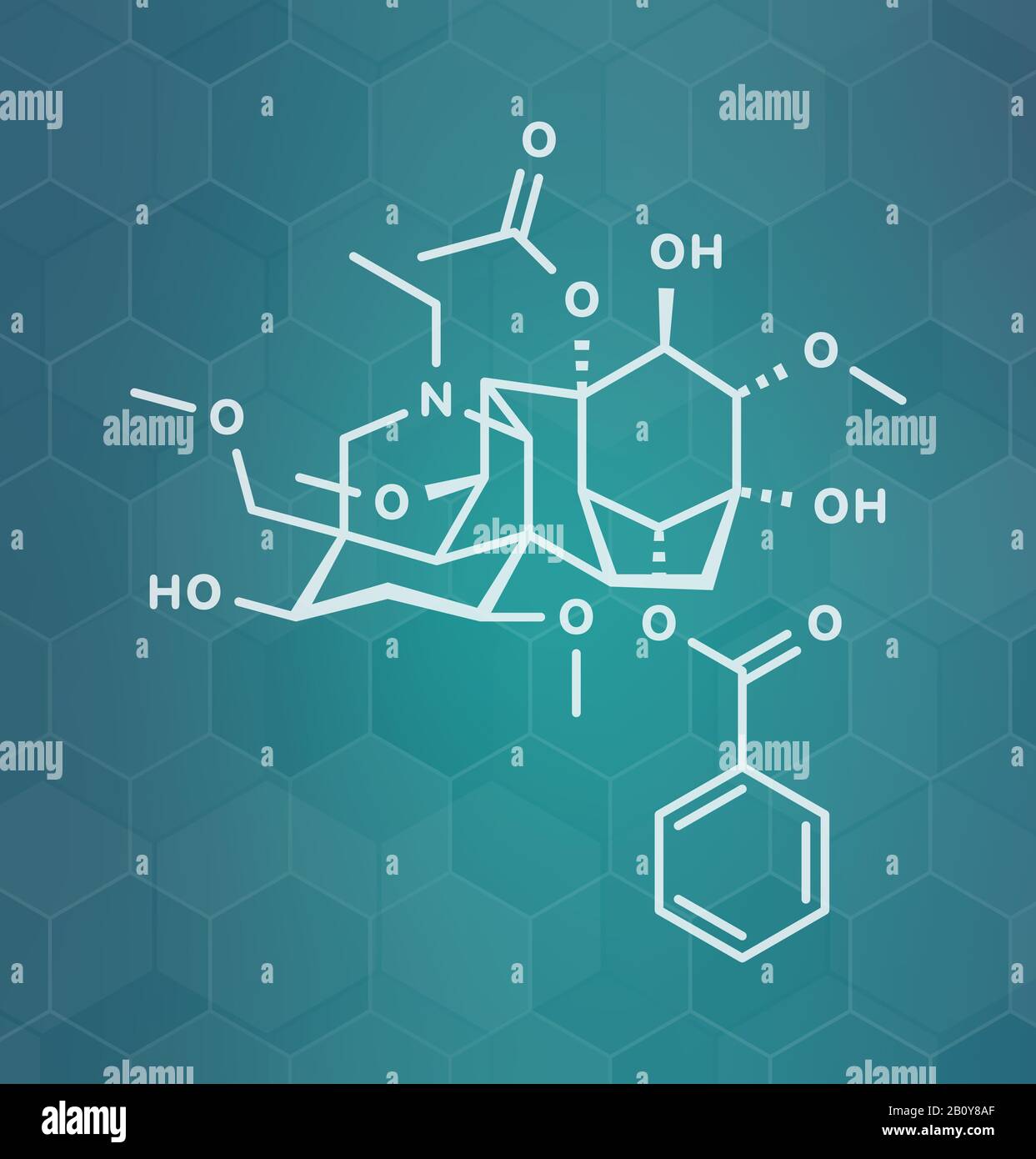 Aconitine molecule, illustration Stock Photo - Alamy