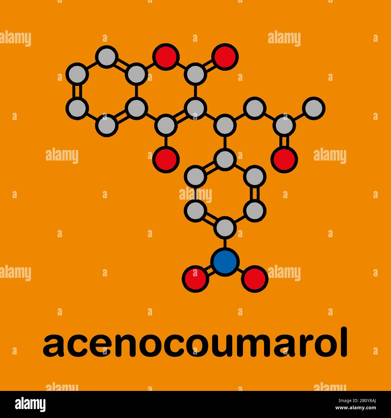 Acenocoumarol anticoagulant drug molecule, illustration Stock Photo - Alamy