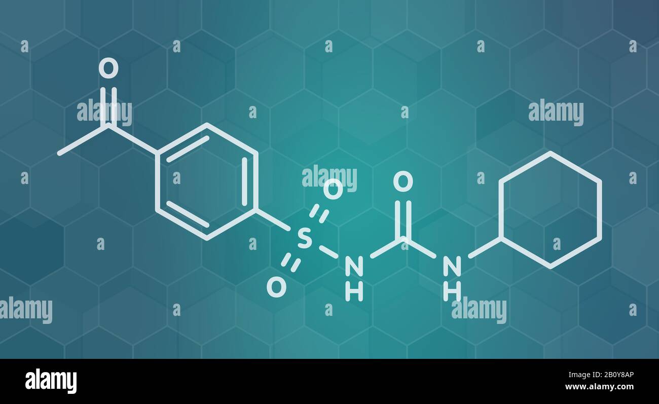 Acetohexamide diabetes drug molecule, illustration Stock Photo - Alamy