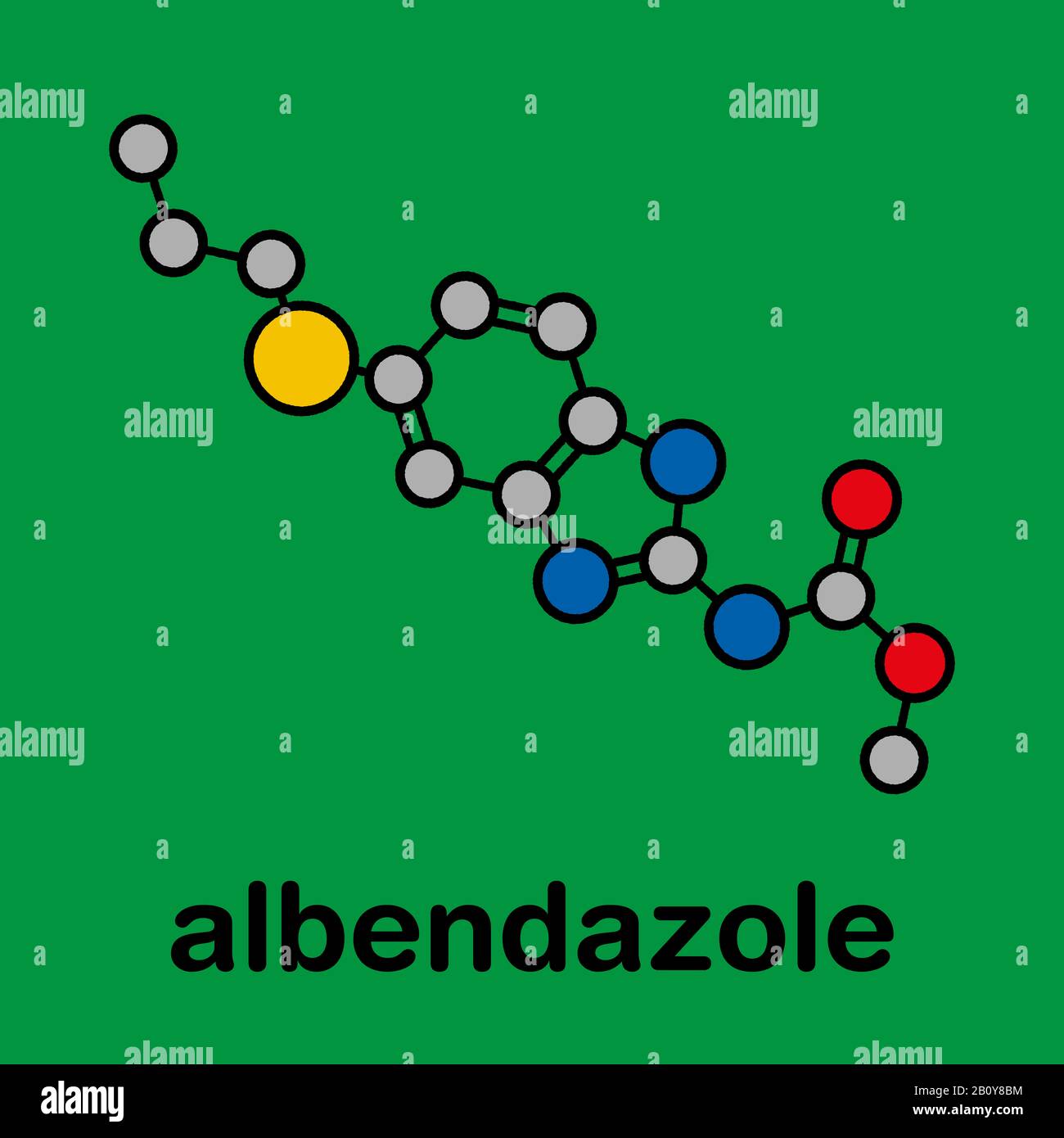 Albendazole anthelmintic drug molecule, illustration Stock Photo - Alamy