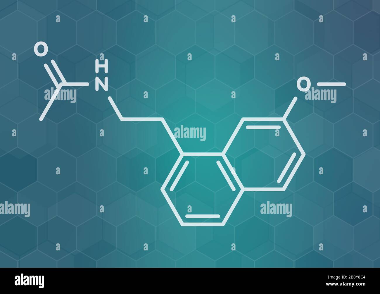 Agomelatine antidepressant drug molecule, illustration Stock Photo - Alamy