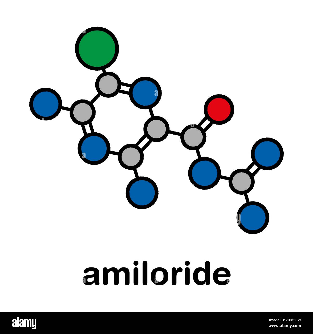 Amiloride diuretic drug molecule, illustration Stock Photo - Alamy